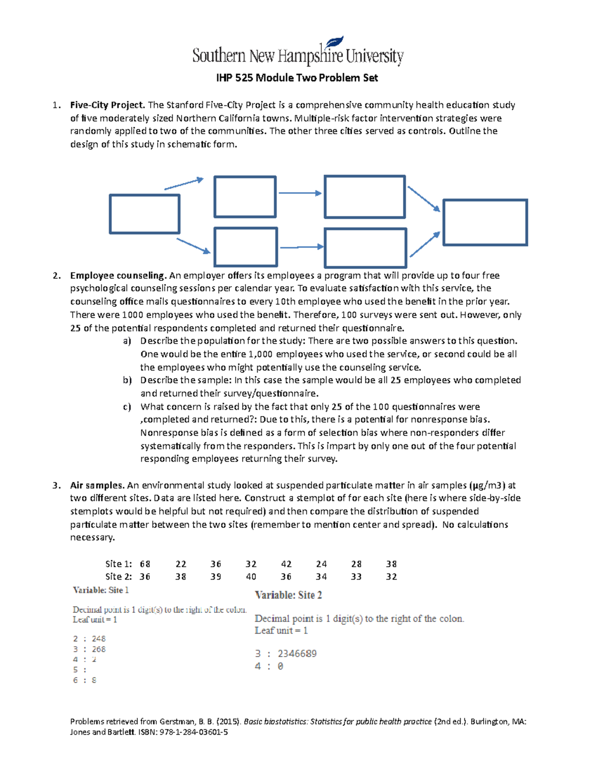IHP 525 Module Two Problem Set - The Stanford Five-City Project is a comprehensive community ...