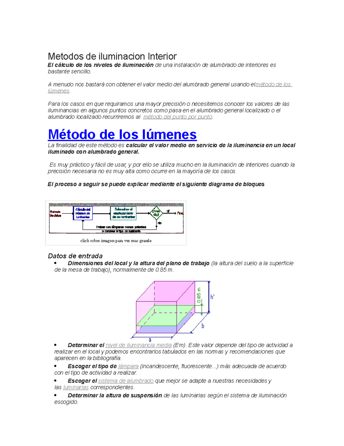 S08. Material Complementario 02 - Metodos de iluminacion Interior El cálculo de los niveles de ...