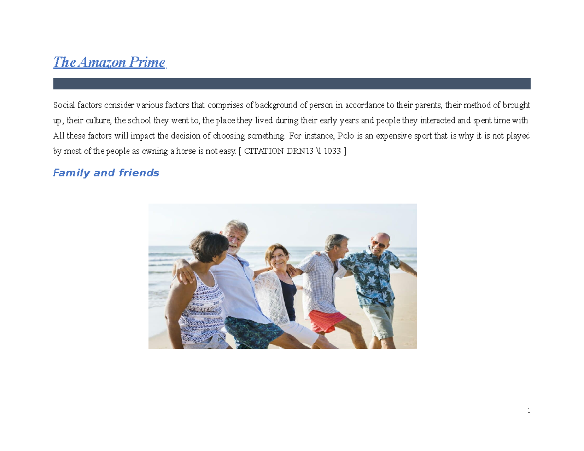 The Amazon Prime - notes for courses - The Amazon Prime Social factors ...