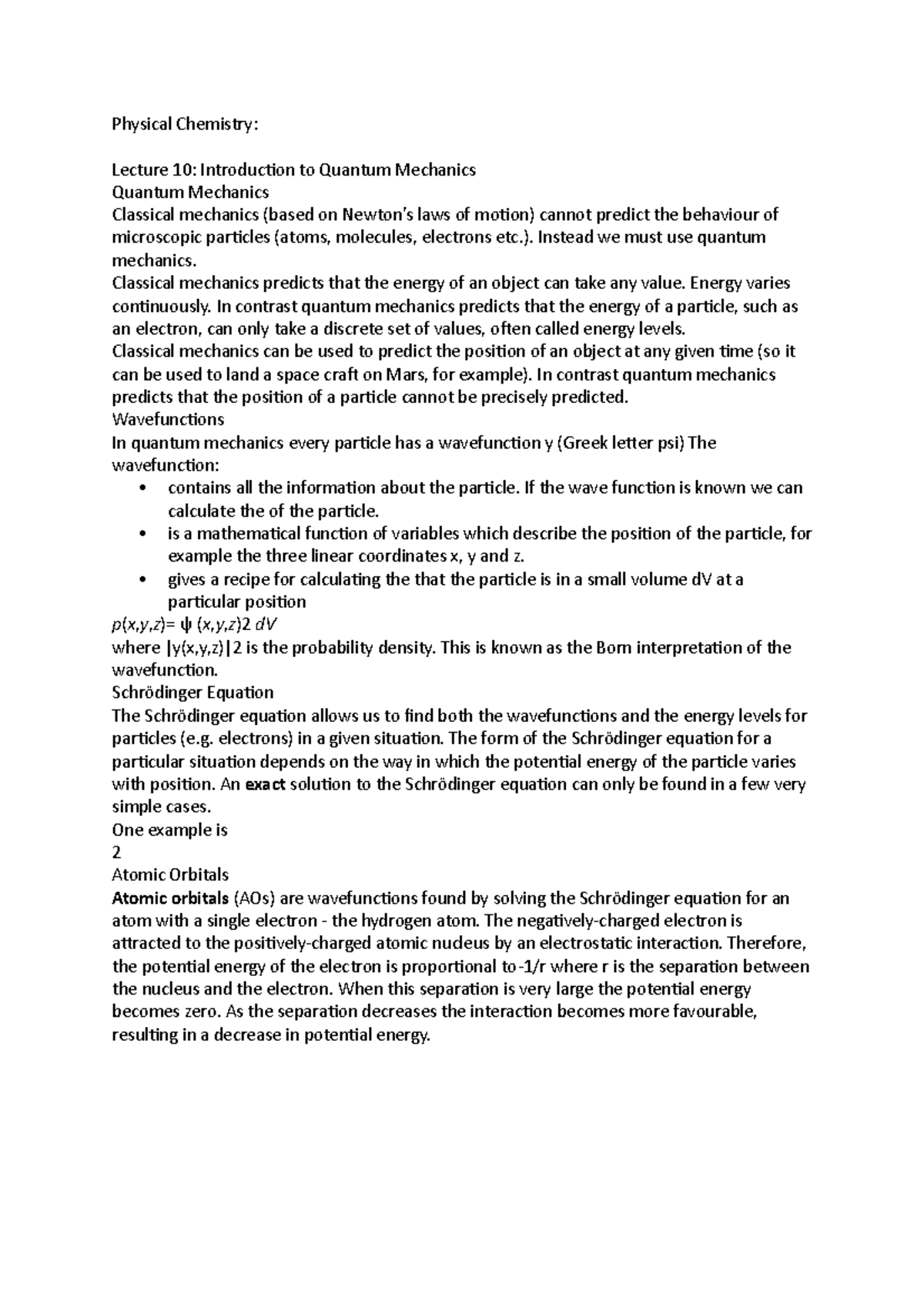 Physical Chemistry - Physical Chemistry: Lecture 10: Introduction to ...