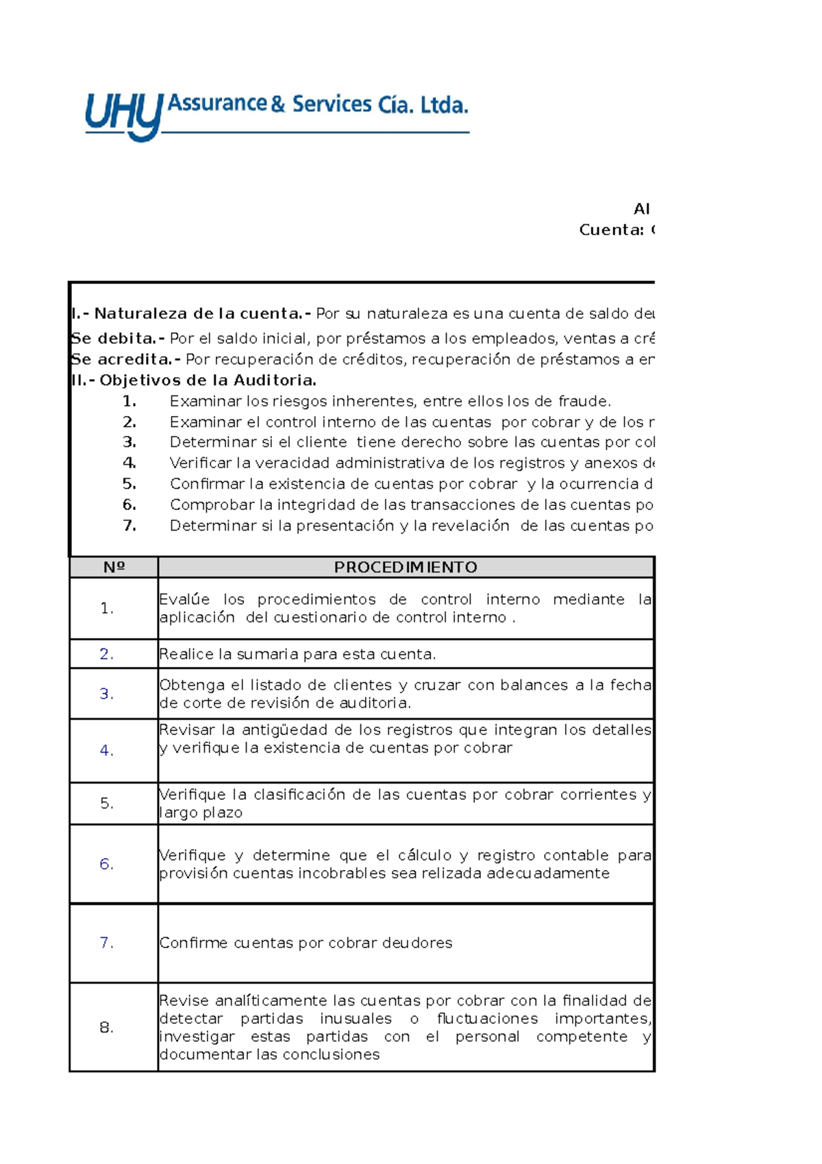 313857234 Papel de trabajo de auditoria Cuentas por cobrar - Milenka S ...