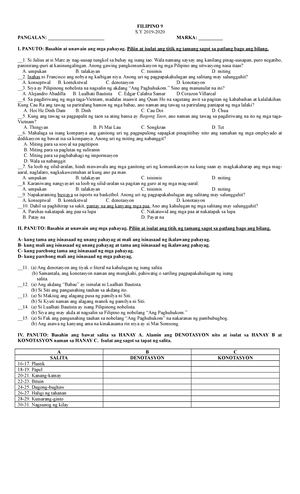 Rebyuwer sa AP 9 - Pagsasanay sa mga gawain sa Filipino 6-7. - Rebyuwer ...