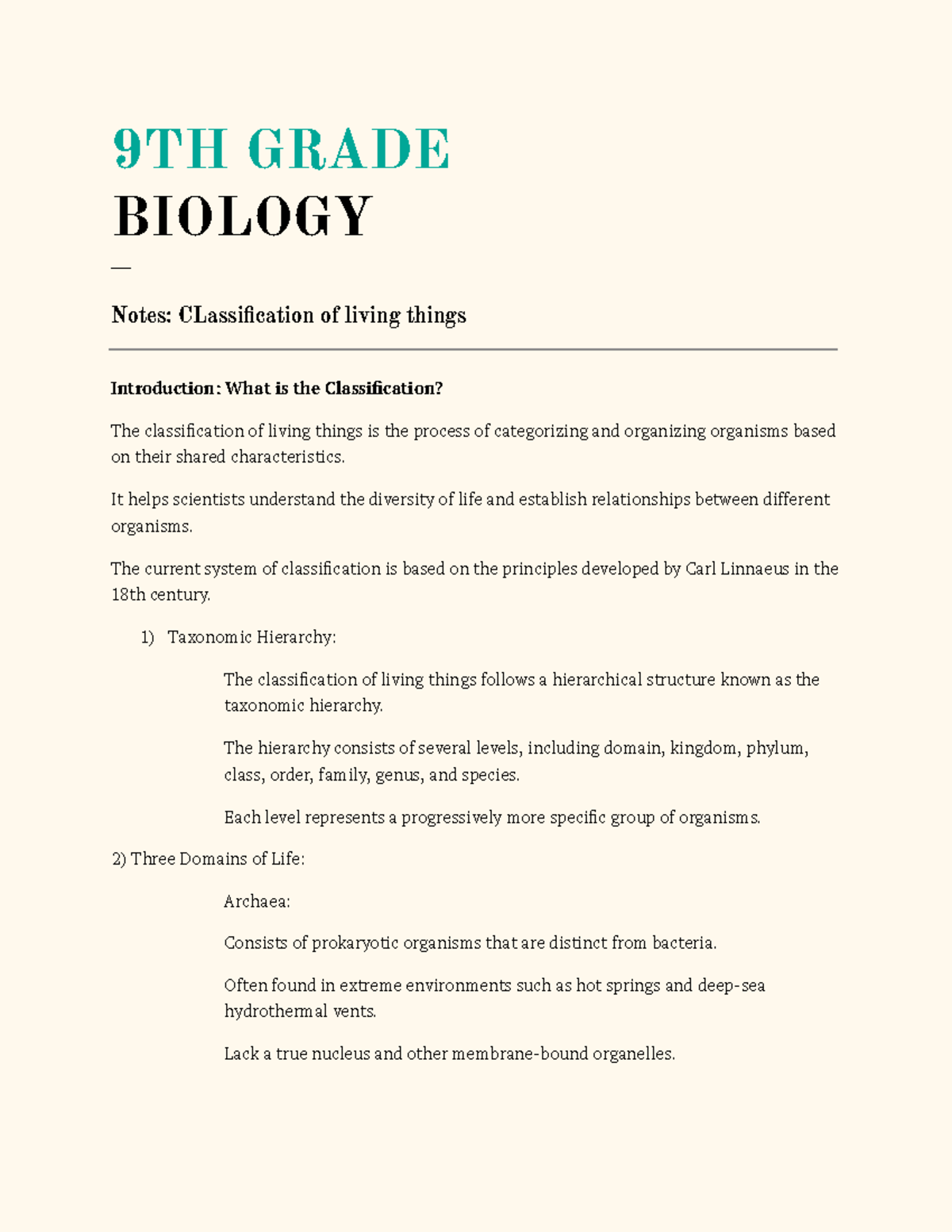 Classification of living things. - It helps scientists understand the ...