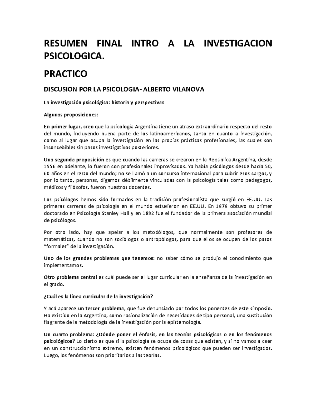 Resumen Final Intro A LA Investigacion Psicologica - RESUMEN FINAL ...