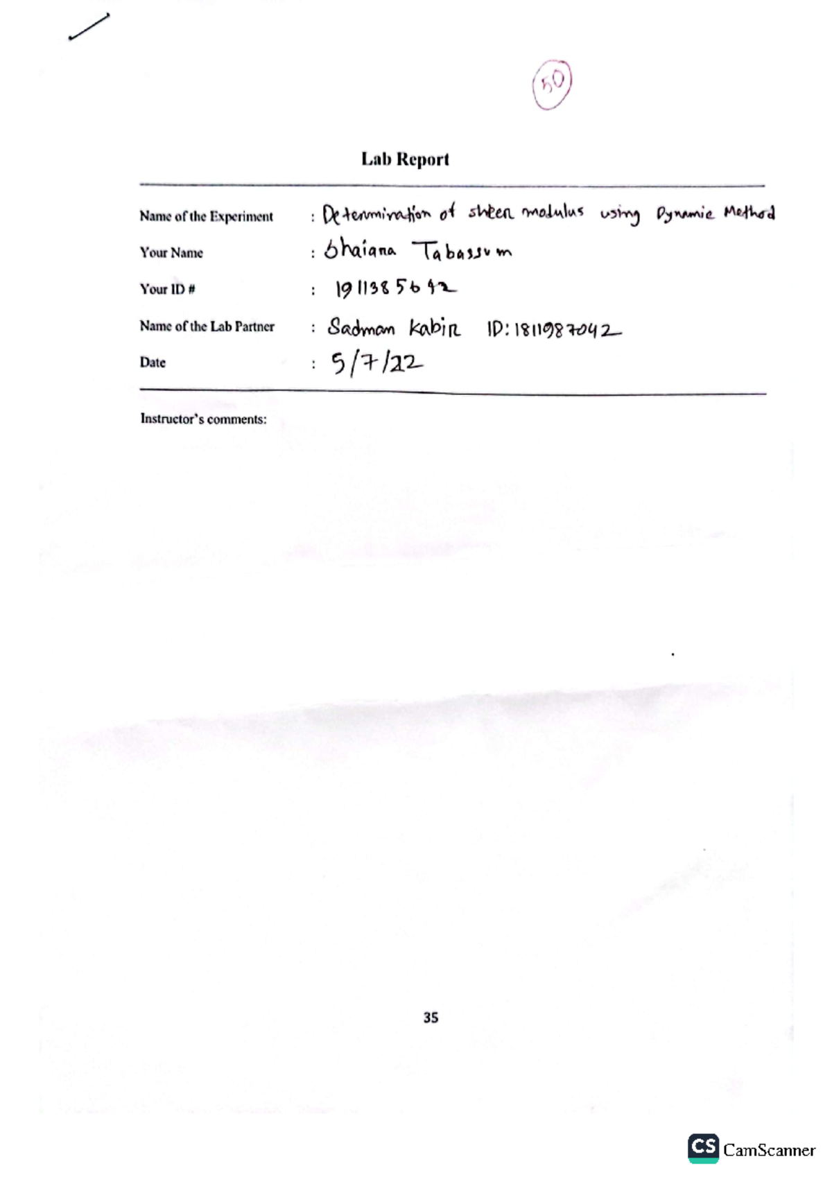 Lab04 - lab report - Fundamental Of Physics - Studocu