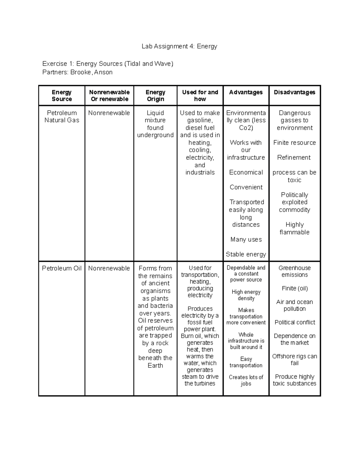 Lab Assignment 4 Energy - Lab Assignment 4: Energy Exercise 1: Energy ...