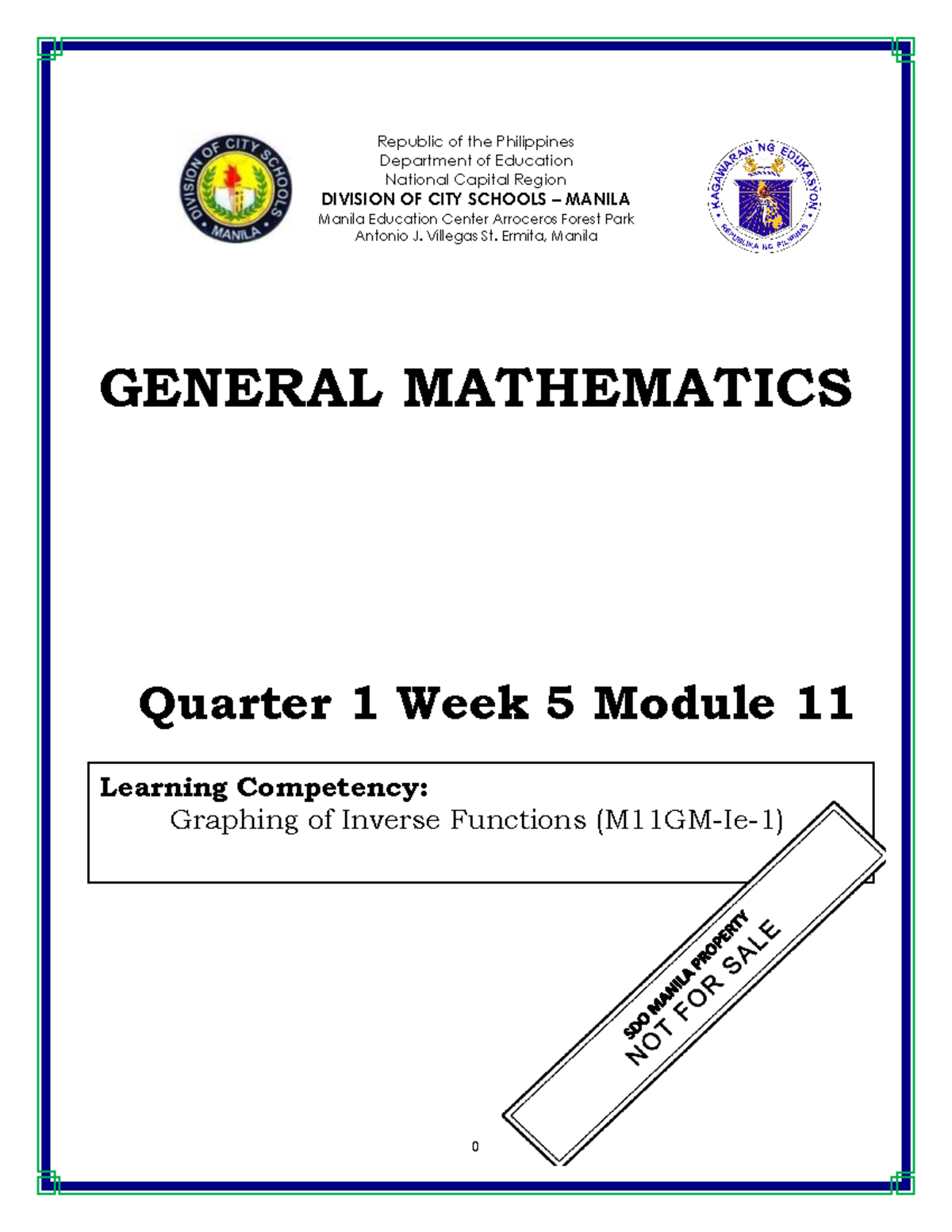 Genmath-11 Q1 W5 Mod11 - dasdsadasd - Republic of the Philippines ...