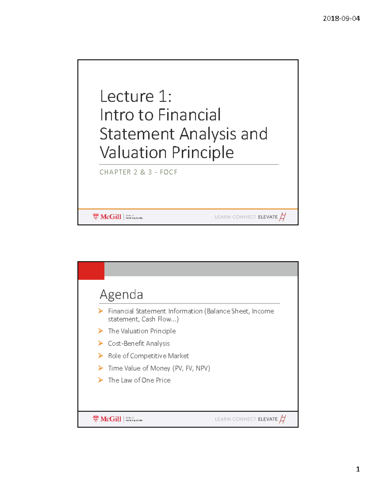 Lect 1B - Lecture notes - Lecture 1: Intro to Financial Statement ...