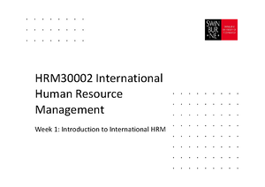 HRM Assignment 1 Introduction to HRM - Human Resource Management ...