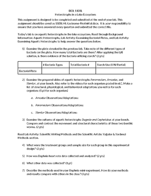 1107L-PCR-BM-Lab - BIOL 1107L Polymerase Chain Reaction Products ...