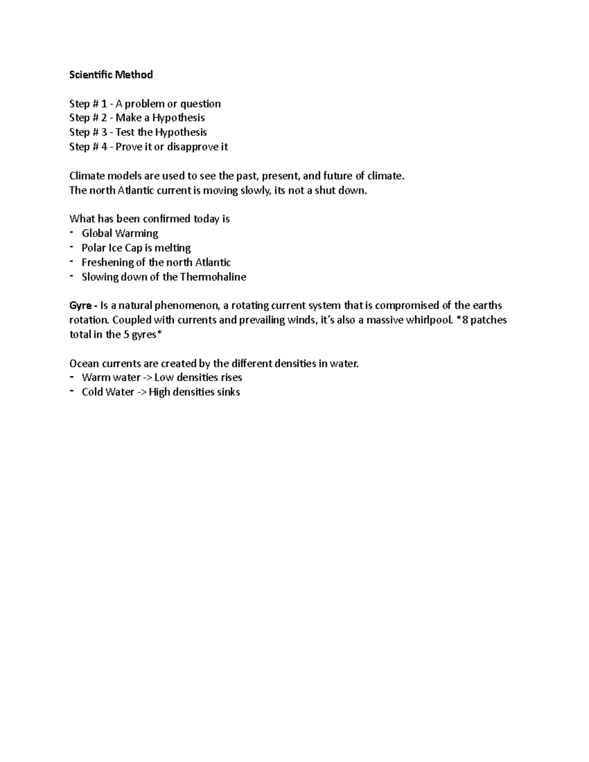 Scientific method Notes - Scienûc Method Step # 1 - A problem or queson ...