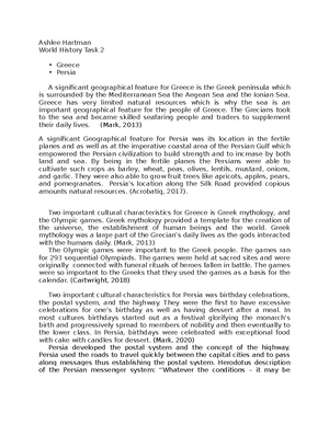 World History Task 3 - Ashlee Hartman World History Task 3 A1. Around ...
