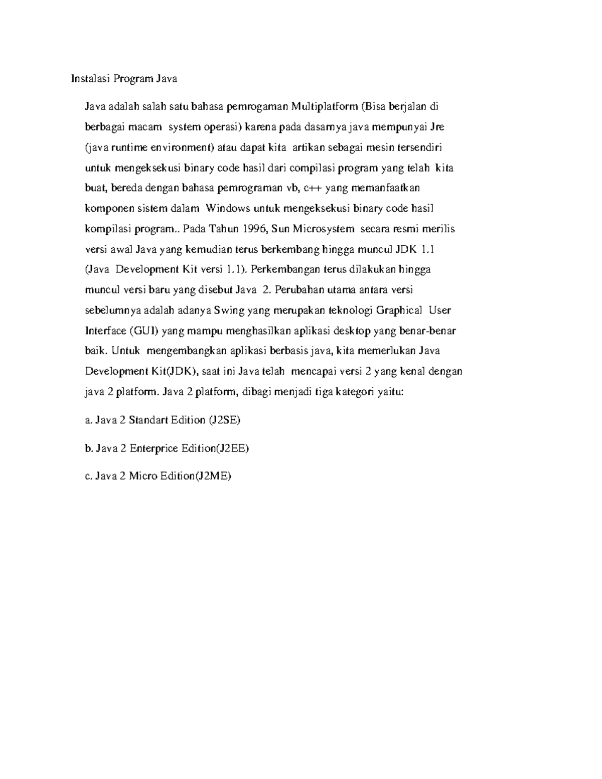 Instalasi Program Java - Instalasi Program Java Java adalah salah satu ...