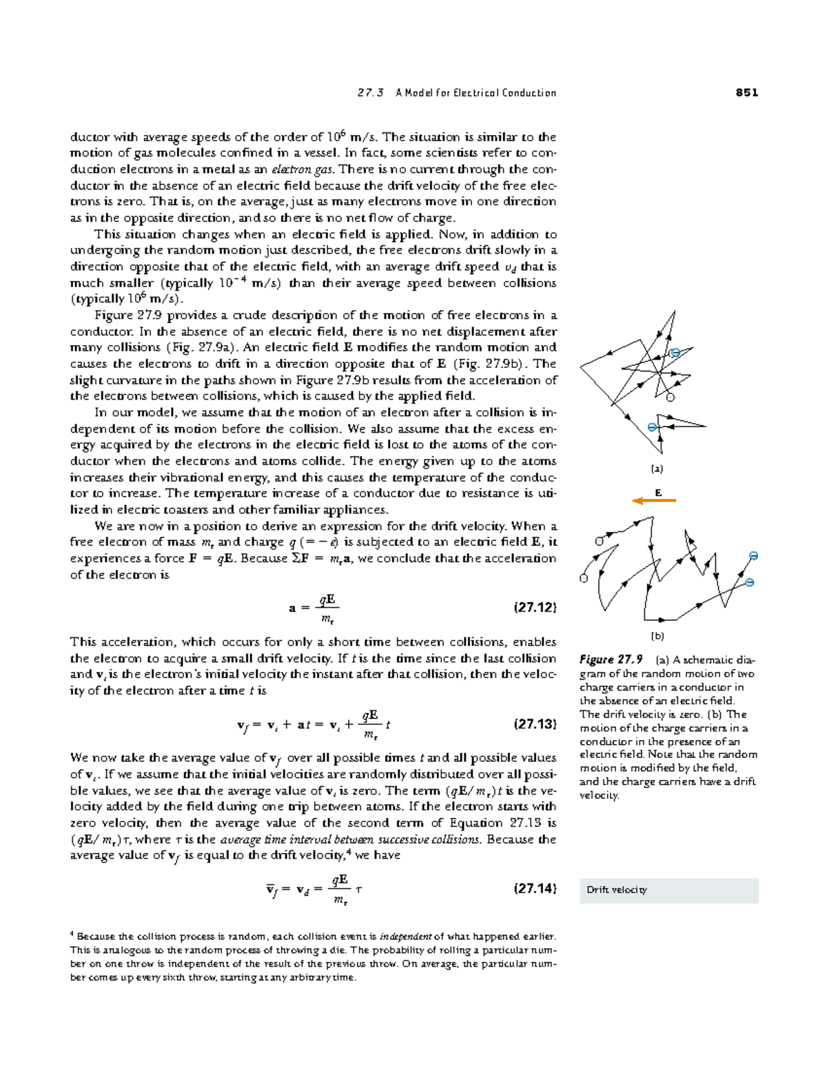 Fundamentals of Physics -44 - 27 A Model for Electrical Conduction 851 ...