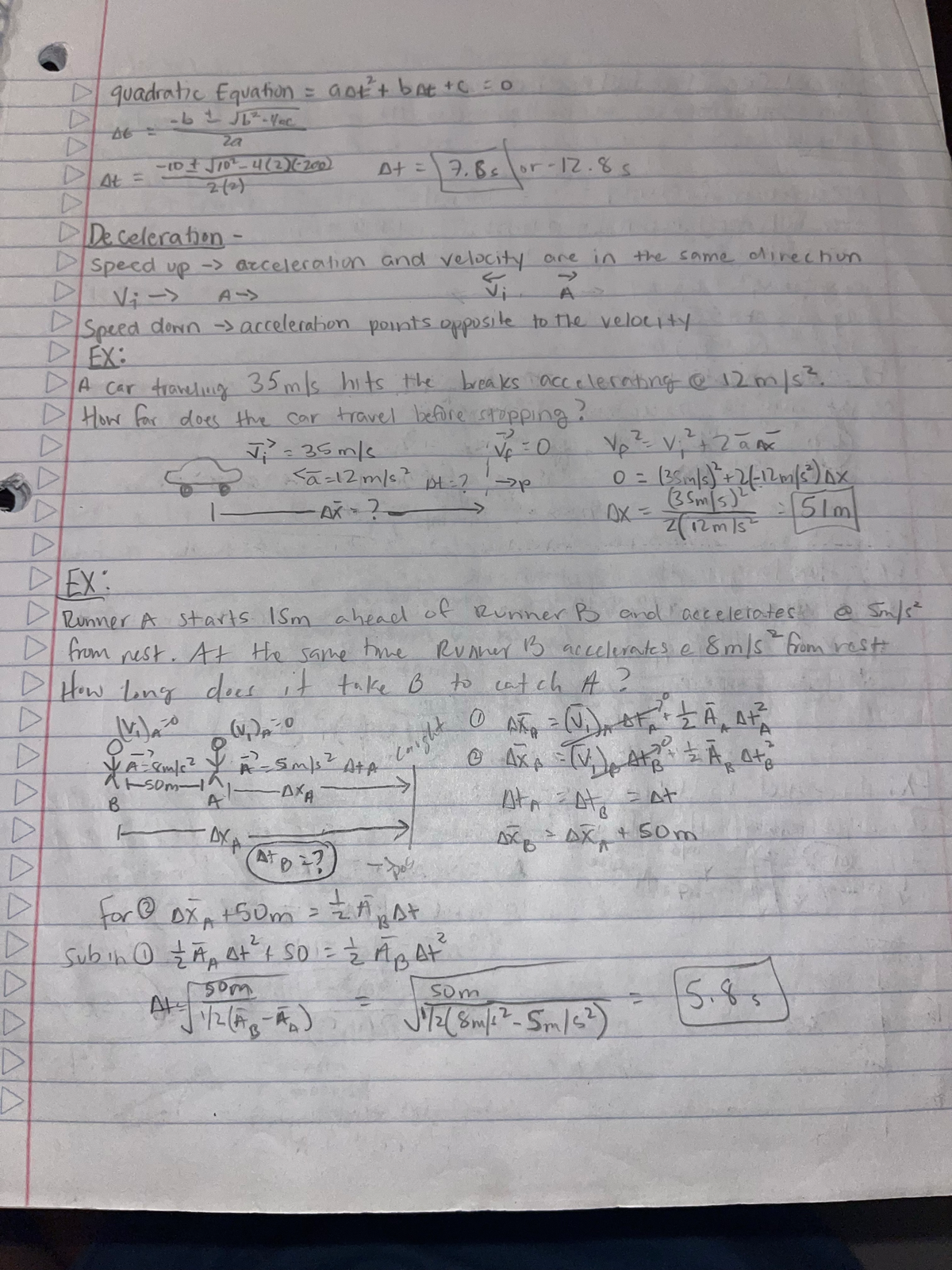 Physics I - Deceleration - PHYS 2325 - Studocu