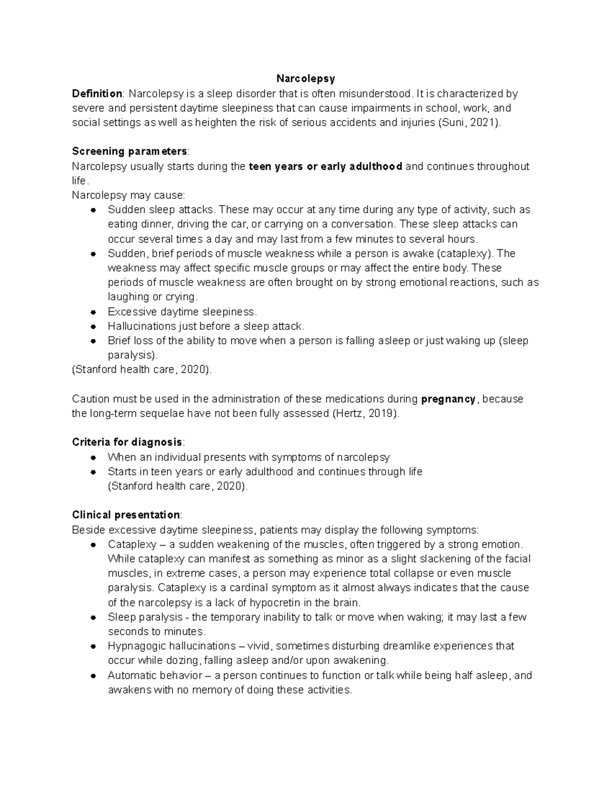 Week 11 N676 Narcolepsy Presentation - Narcolepsy Definition ...