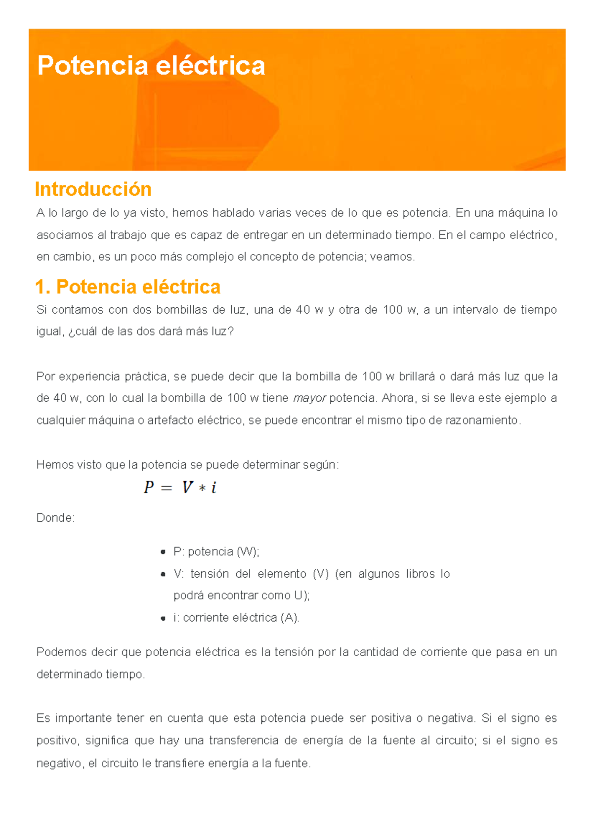 M3L3 - asd - Potencia eléctrica Introducción A lo largo de lo ya visto, hemos hablado varias ...