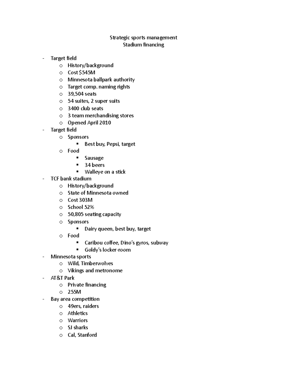 Strategic sports management 3 - Strategic sports management Stadium ...