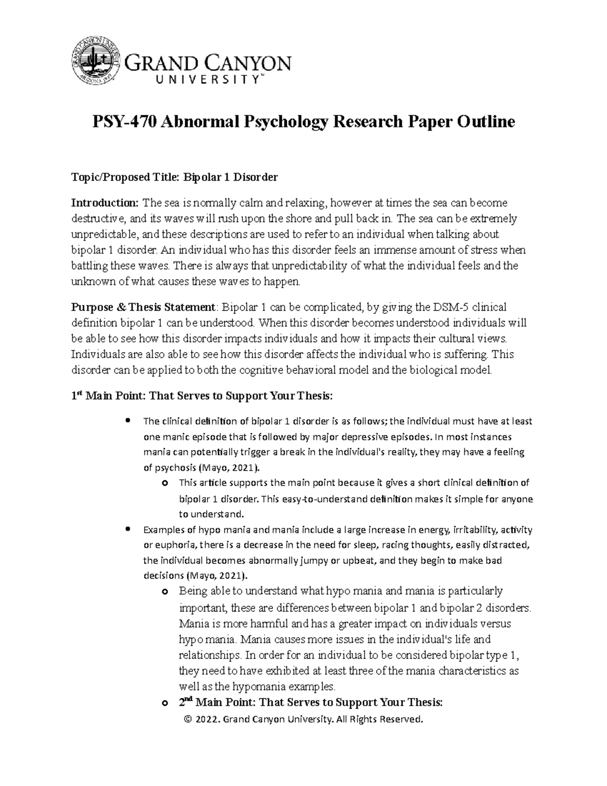 PSY470 RS T3 Outline Template - PSY-470 Abnormal Psychology Research ...