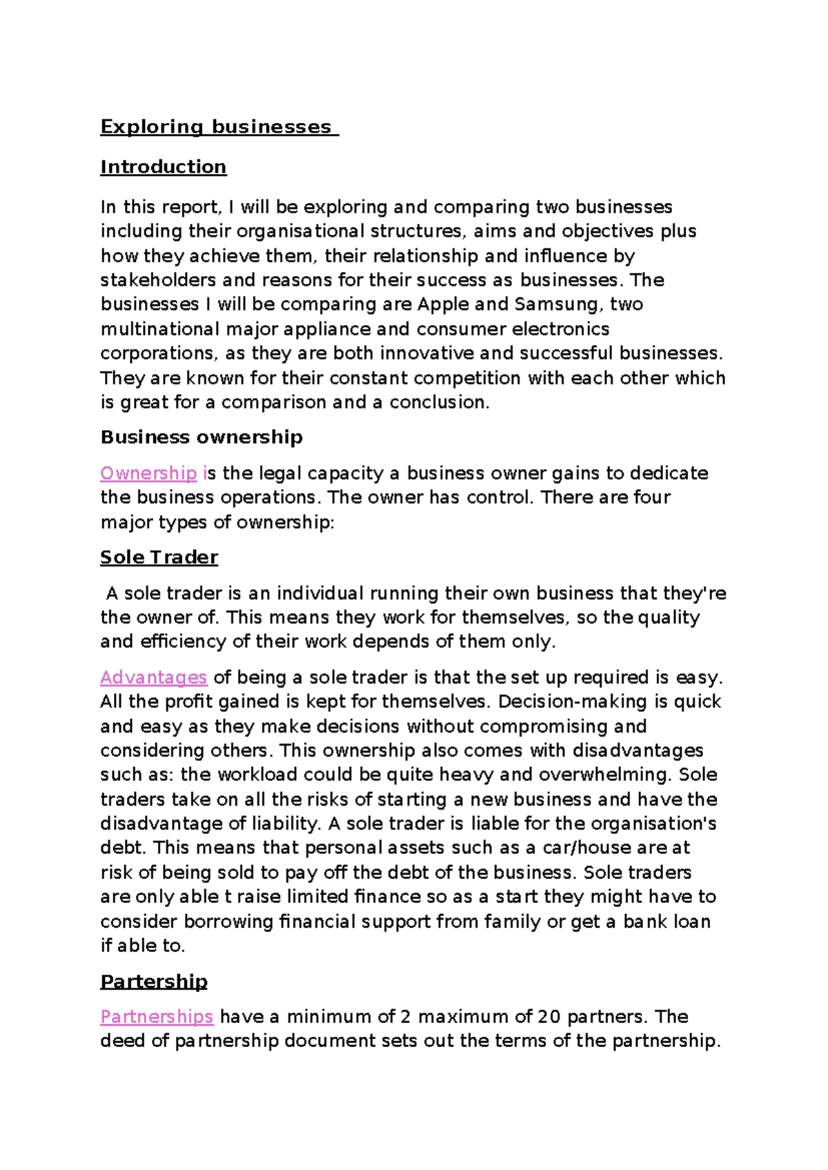 Unit 1 assignment 1 - Exploring businesses Introduction In this report, I will be exploring and ...