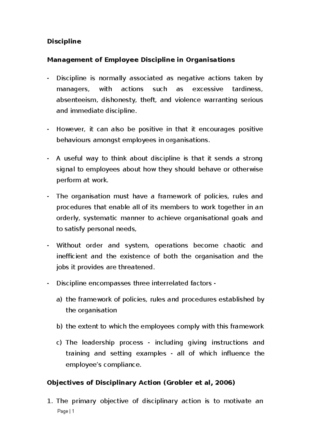 Discipline IN THE Workplace - Discipline Management of Employee ...