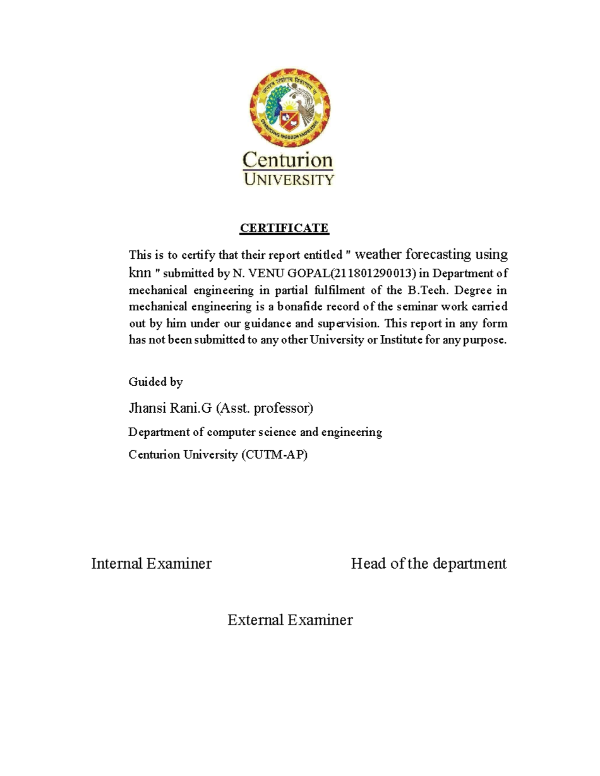 Certificate PAGE - EXCELLENY - CERTIFICATE This is to certify that ...