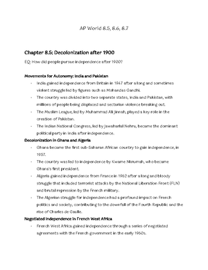 AP World History 8.4 Notes - Ap World 8. Chapter 8. Introduction The ...