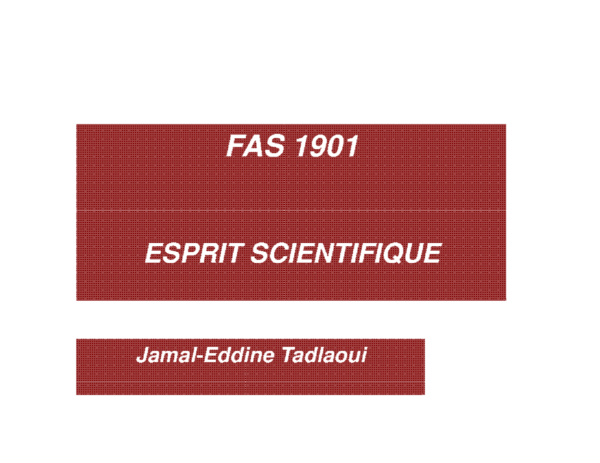 Esprit Scientifique - FAS 1901 ESPRIT SCIENTIFIQUE Jamal-Eddine ...