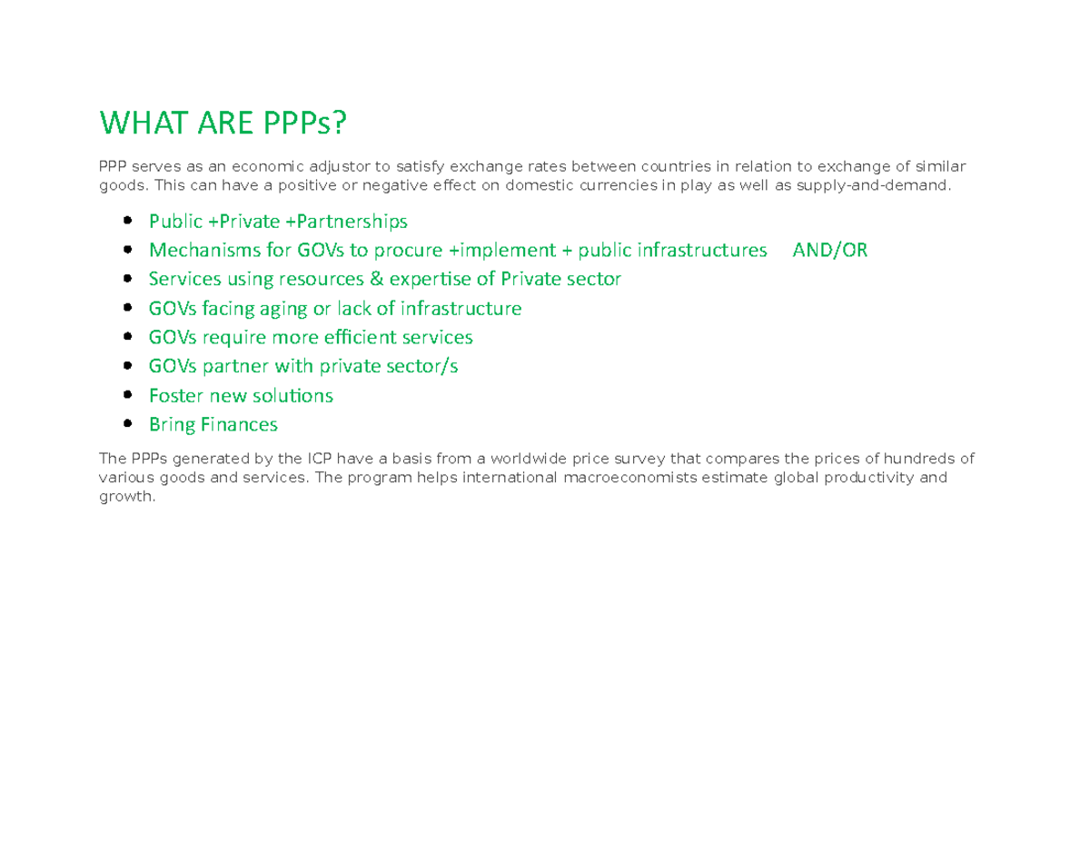 PPP Slides IN PPP AND COMMERCIAL - WHAT ARE PPPs? PPP serves as an ...