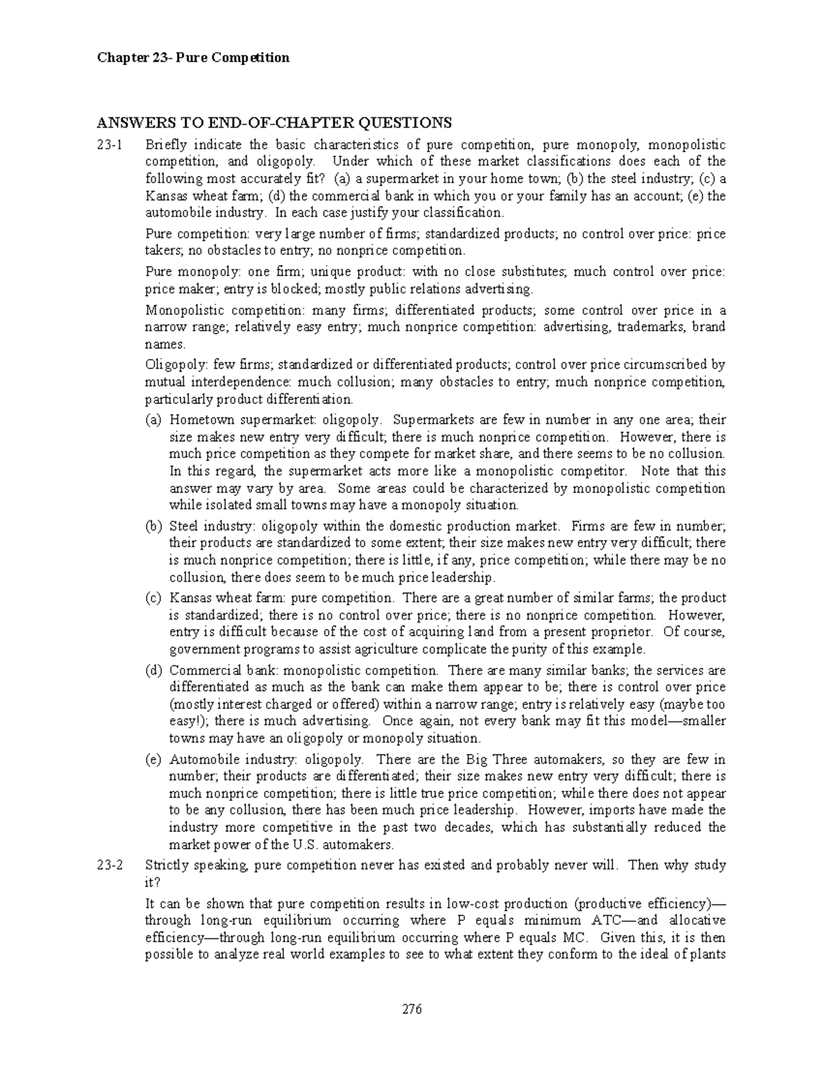 Answers TO END-OF- Chapter Questions - ANSWERS TO END-OF-CHAPTER ...