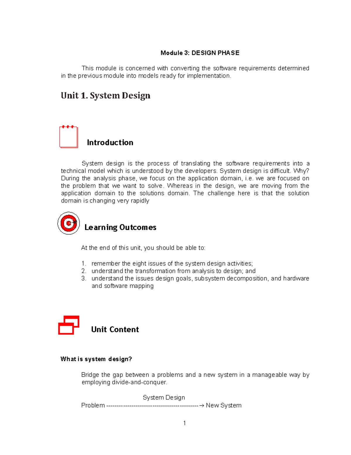 Design Phase - Module 3: DESIGN PHASE This module is concerned with ...