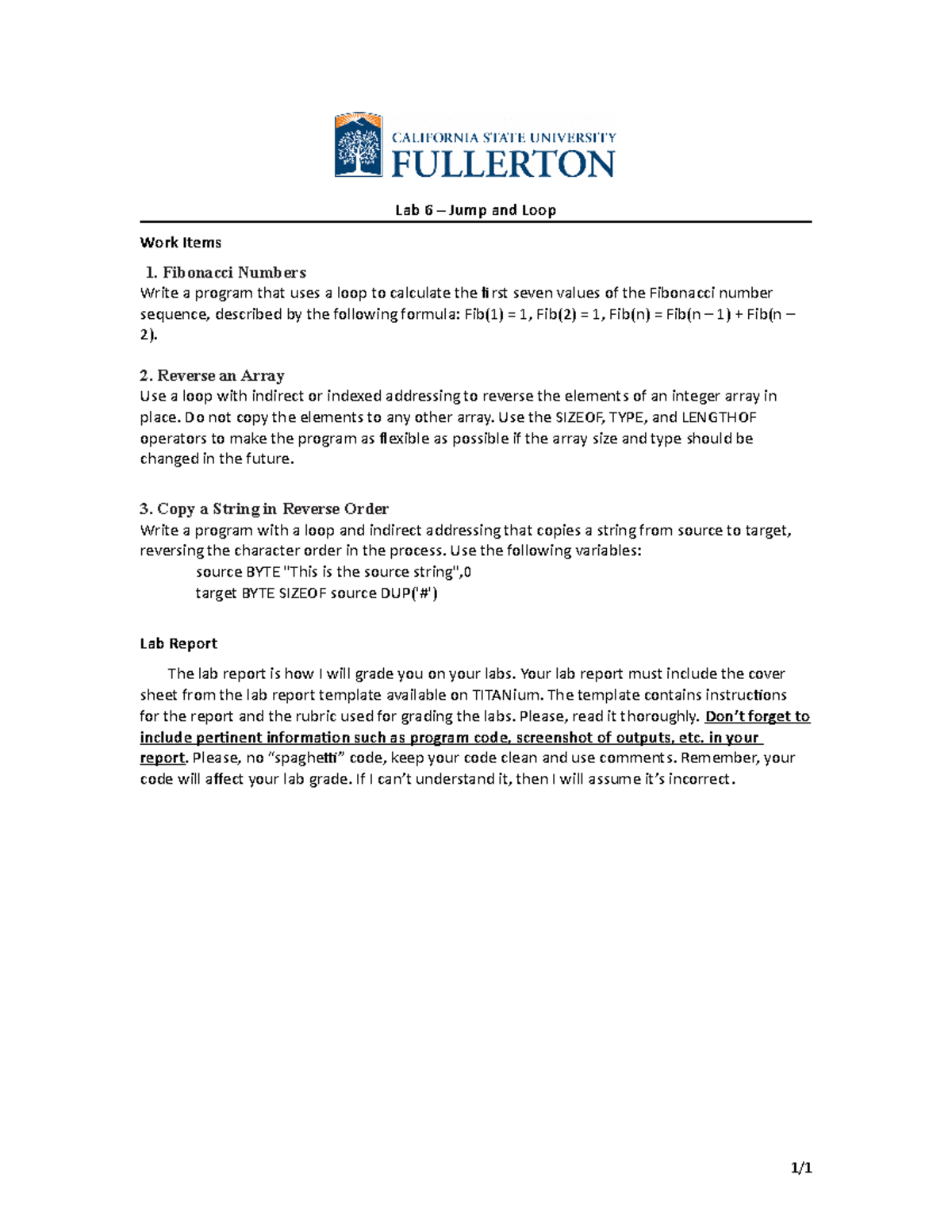 Lab 6 instructions - fgwre - Lab 6 – Jump and Loop Work Items 1 ...