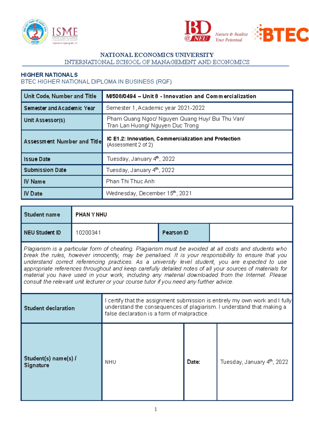Resit Exam E1 - jakjgaieruhgabjrkjvbdfjakbvajkhdbgaeirga - NATIONAL ...