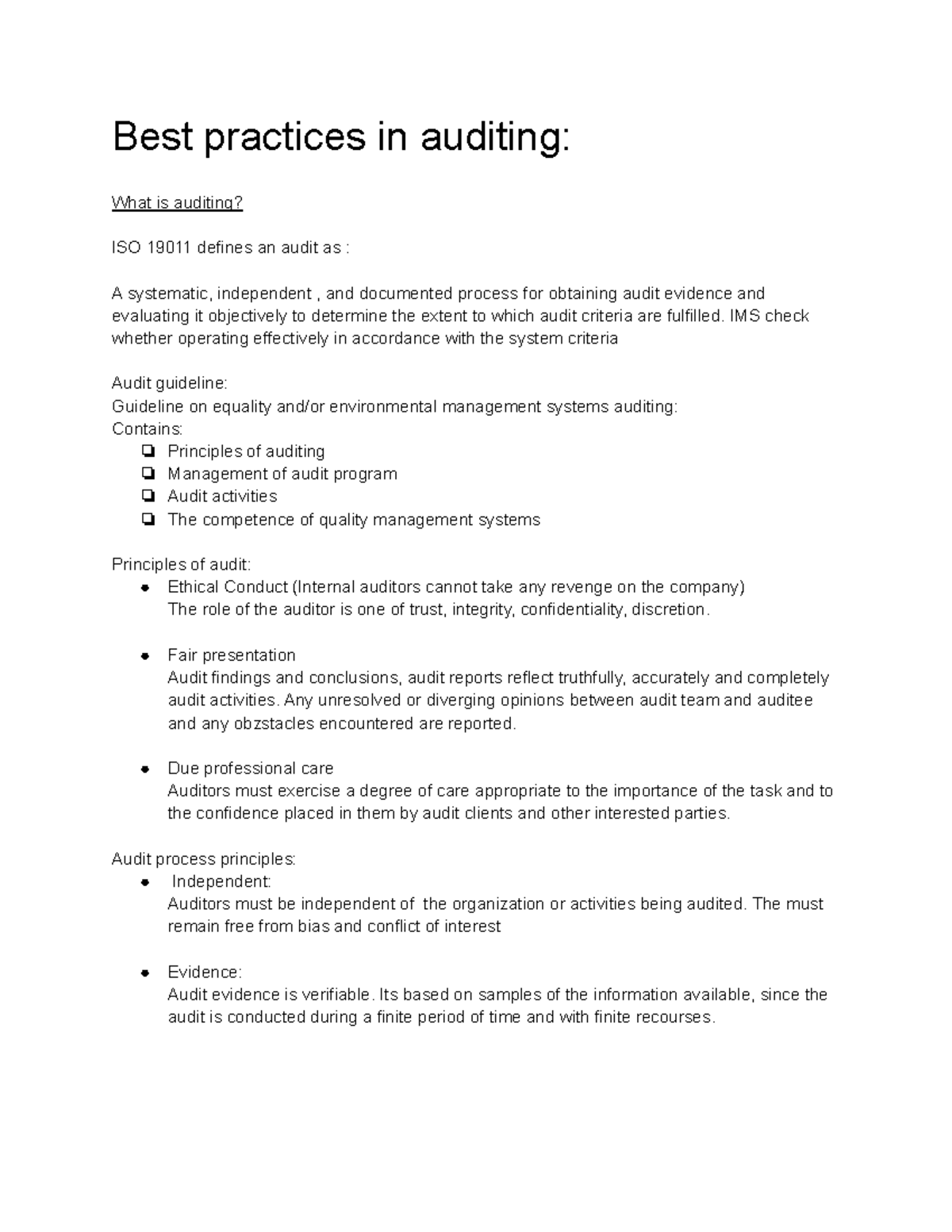 Auditing - Best practices in auditing: What is auditing? ISO 19011 ...