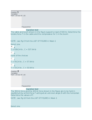 Calculus-Based Physics 1 midterm exam - Question 1 Correct Mark 1 out of 1. Flag question ...