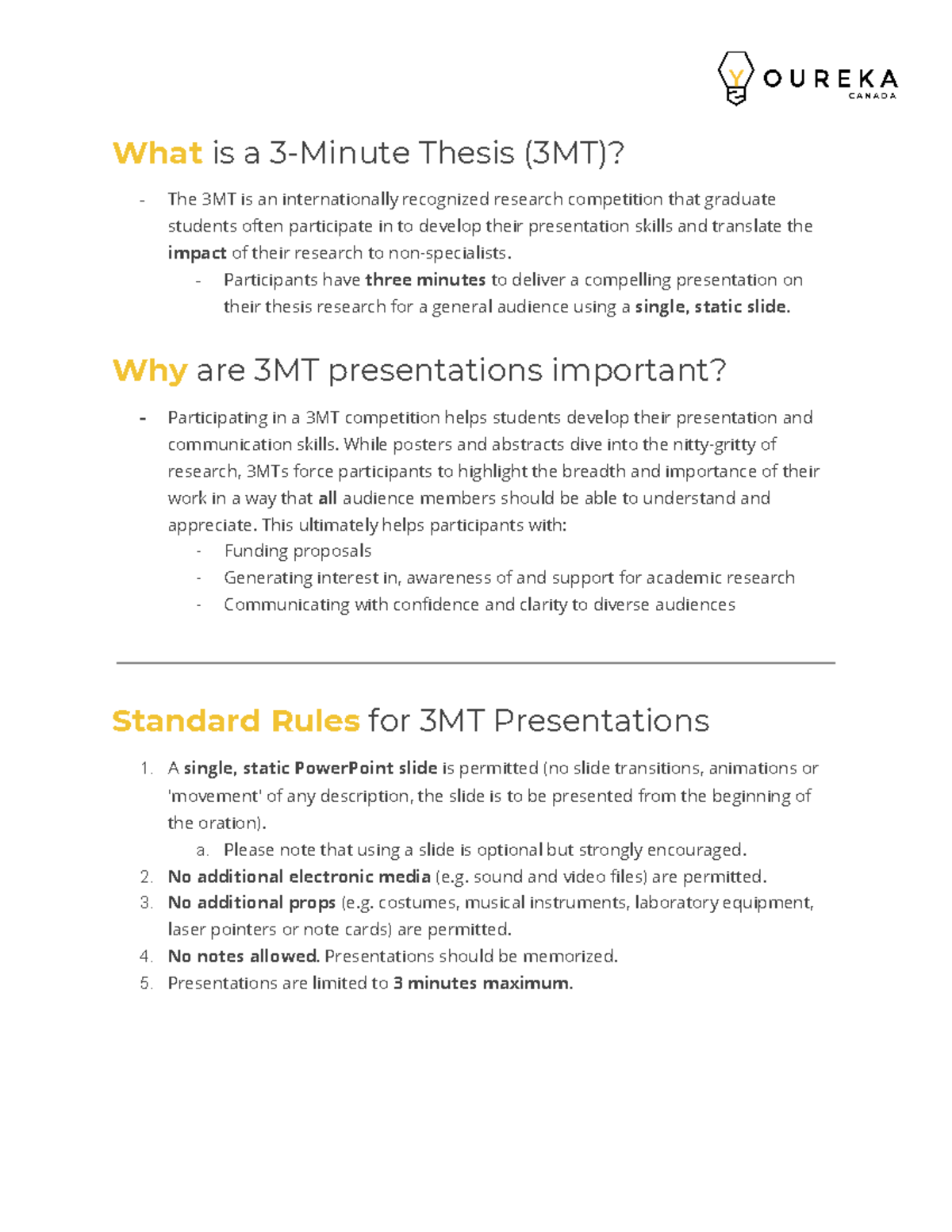3MT Overview - What is a 3-Minute Thesis (3MT)? - The 3MT is an ...