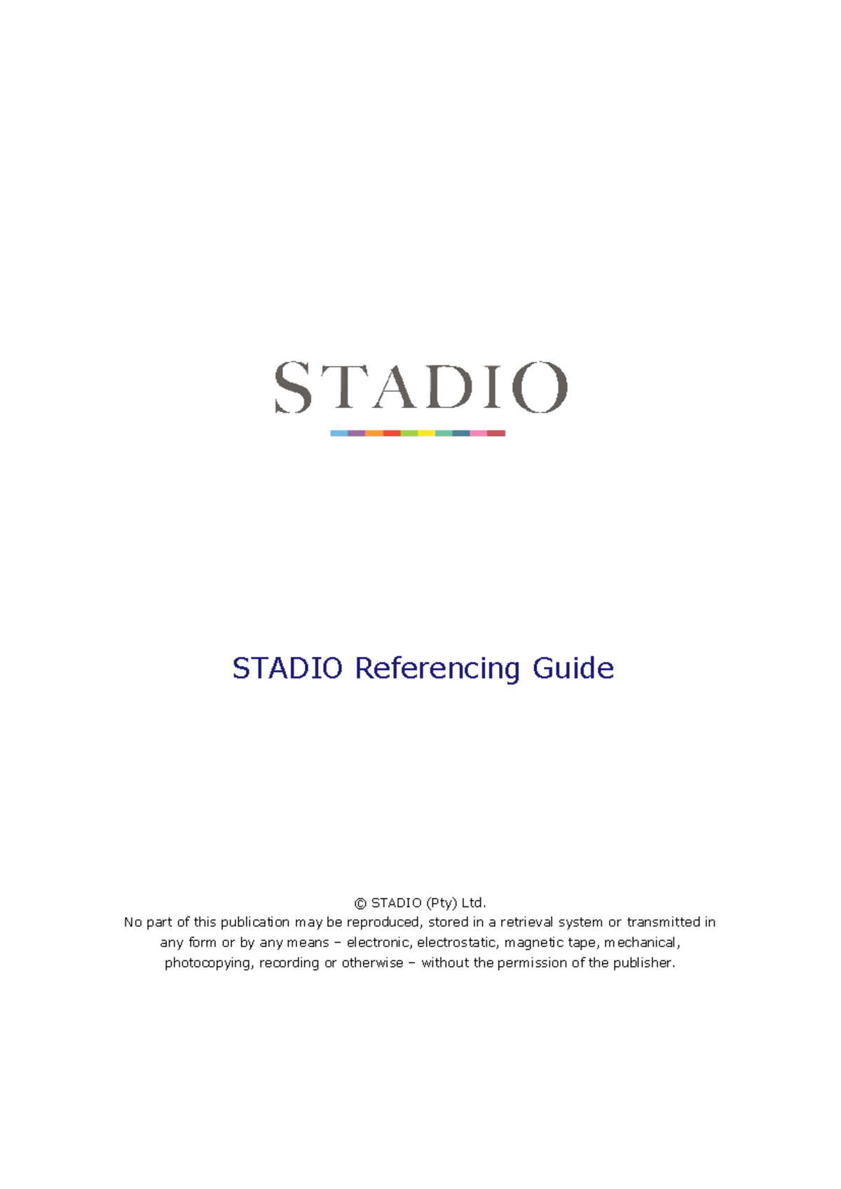 2024 Stadio Referencing Guide - © STADIO (Pty) Ltd. No part of this ...