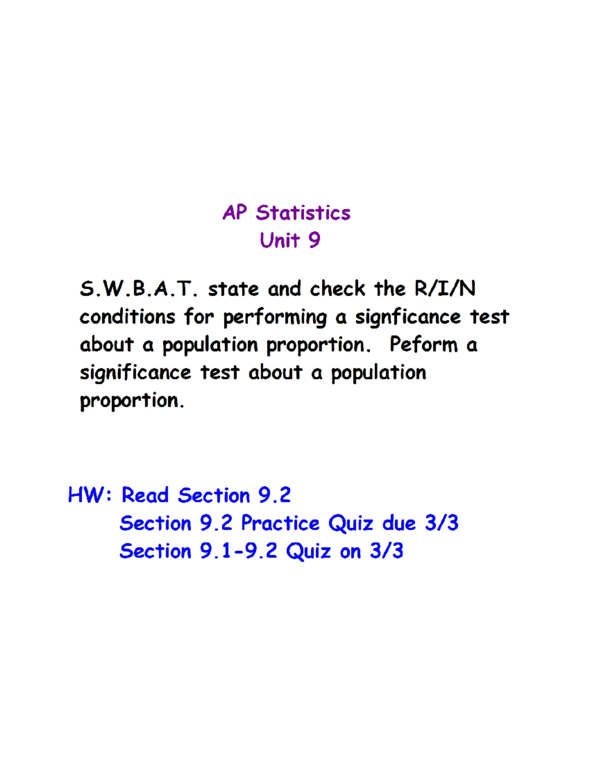 Chapter 9 - Day 4 (Test Prop Examples) - STAT400 - Studocu