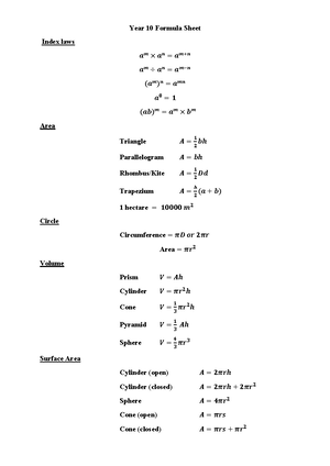 Year 11 Applications - Exam Notes - 0 ATAR Mathematics Applications ...