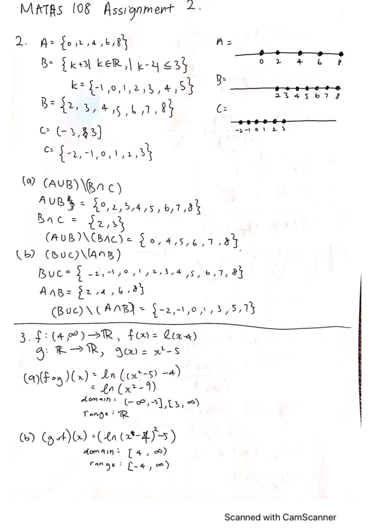 Assignment 2 - 2. KER, 0246 2345678 (a) (AUB) C ) AUB? Bnc (b) (BUC) 3 ...