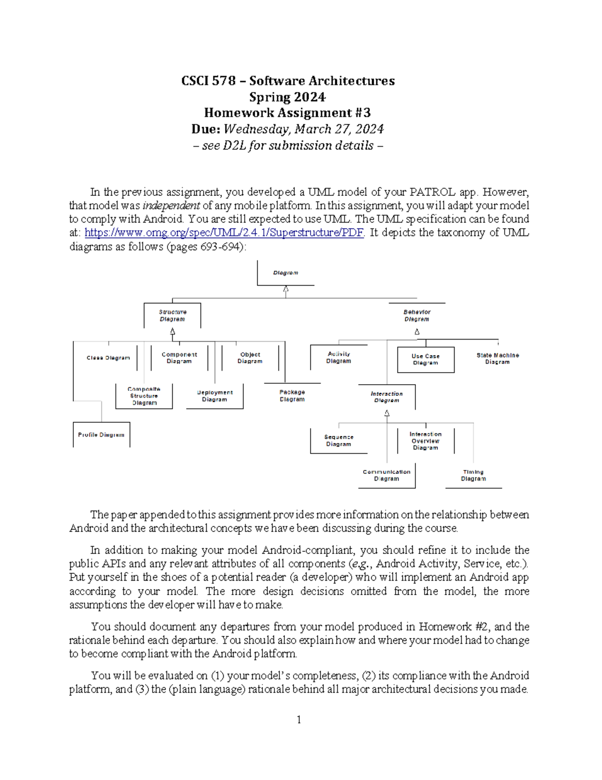 CSCI-578 HW 03 (with appendix) - 1 CSCI 578 – Software Architectures Spring 2024 Homework ...