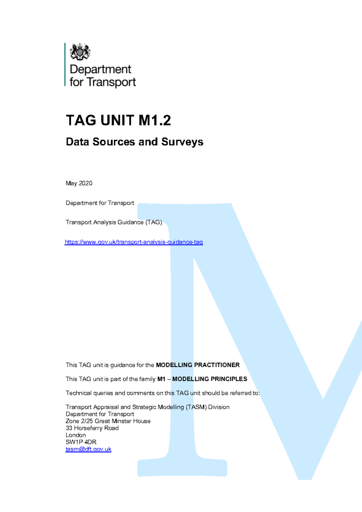 Tag m1 2 data sources and surveys - Data Sources and Surveys May 2020 ...
