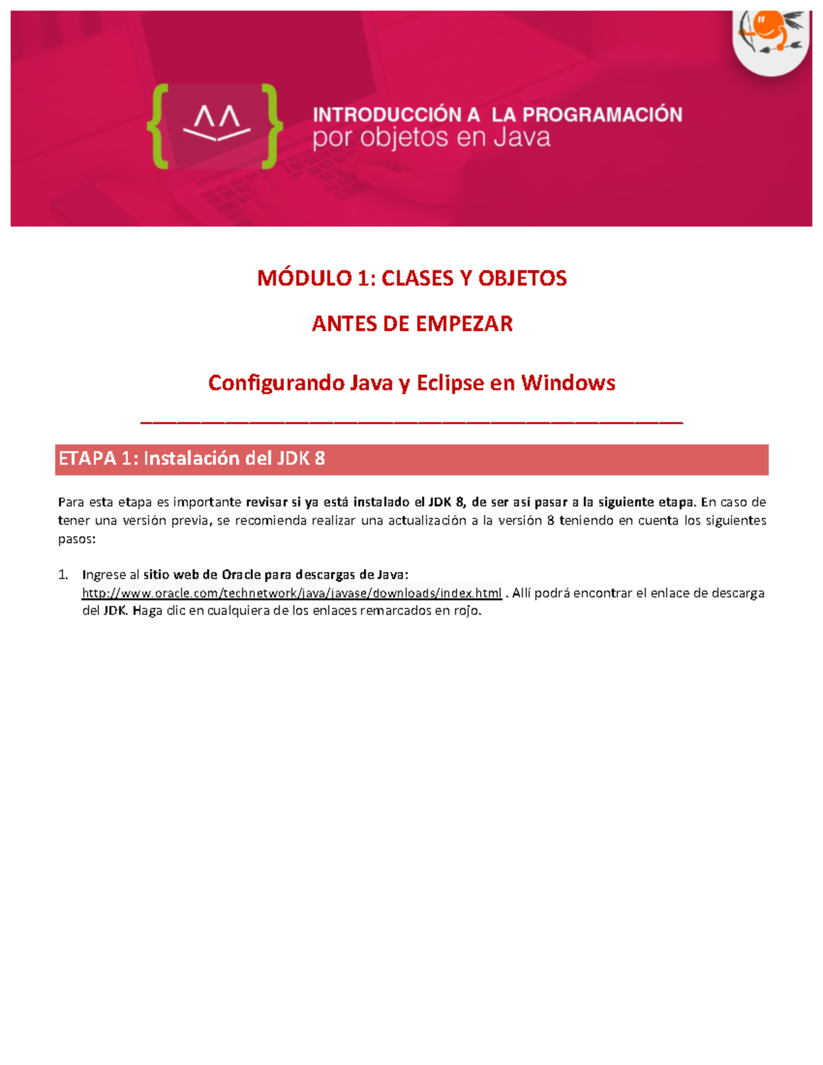Instalacion Java Eclipse MÓdulo 1 Clases Y Objetos Antes De Empezar Configurando Java Y