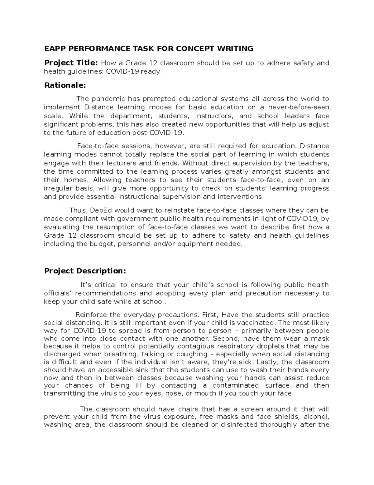 EAPP Performance TASK FOR Concept Writing - EAPP PERFORMANCE TASK FOR ...