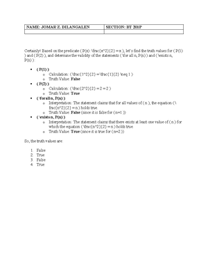 Computing 1 - qdf - NAME: JOMAR Z. DILANGALEN SECTION: BT101P SUBJECT ...