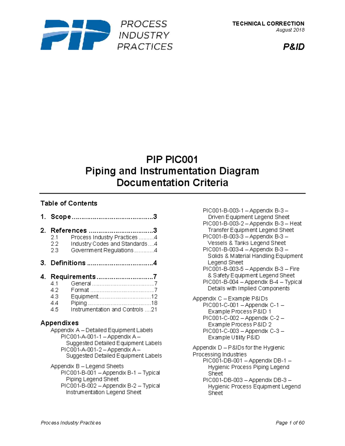 PIP Documentation guidelines - TECHNICAL CORRECTION August 2018 P&ID ...