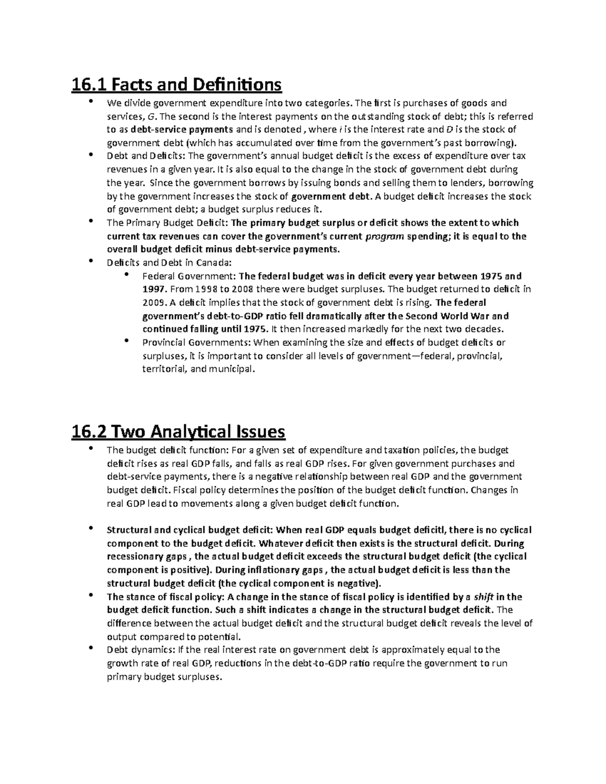 Chapter 16 Lecture - 16 Facts and Definitions We divide government expenditure into two - Studocu