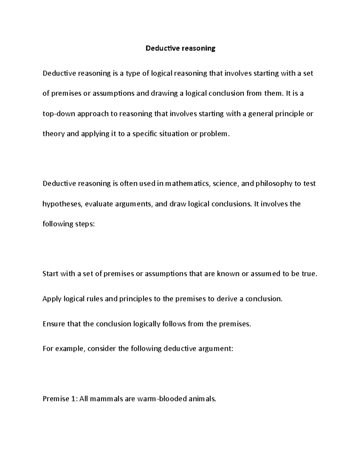 Deductive reasoning - Deductive reasoning Deductive reasoning is a type ...