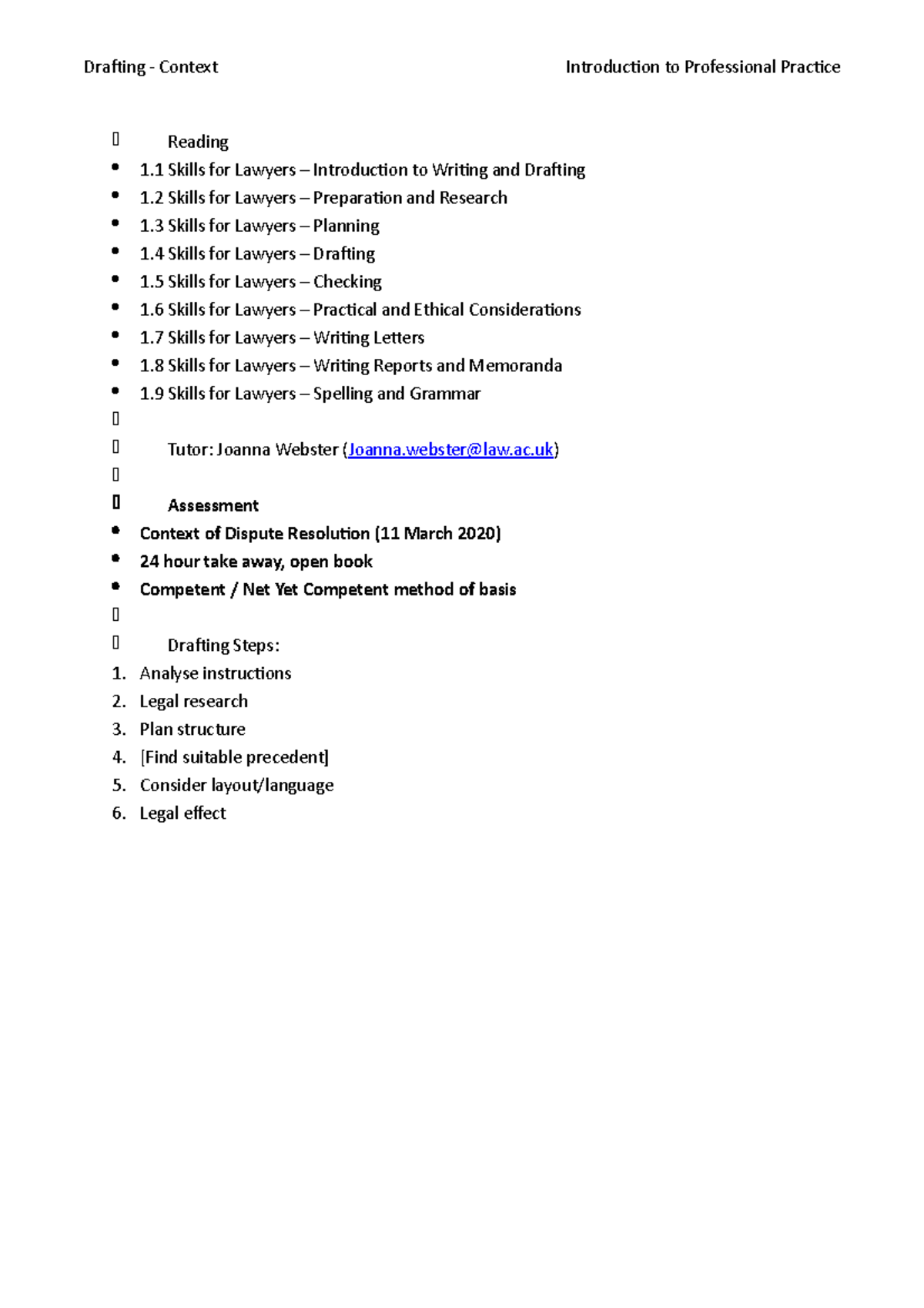 DRA - Drafting - Notes - Drating - Context Introducion to Professional ...