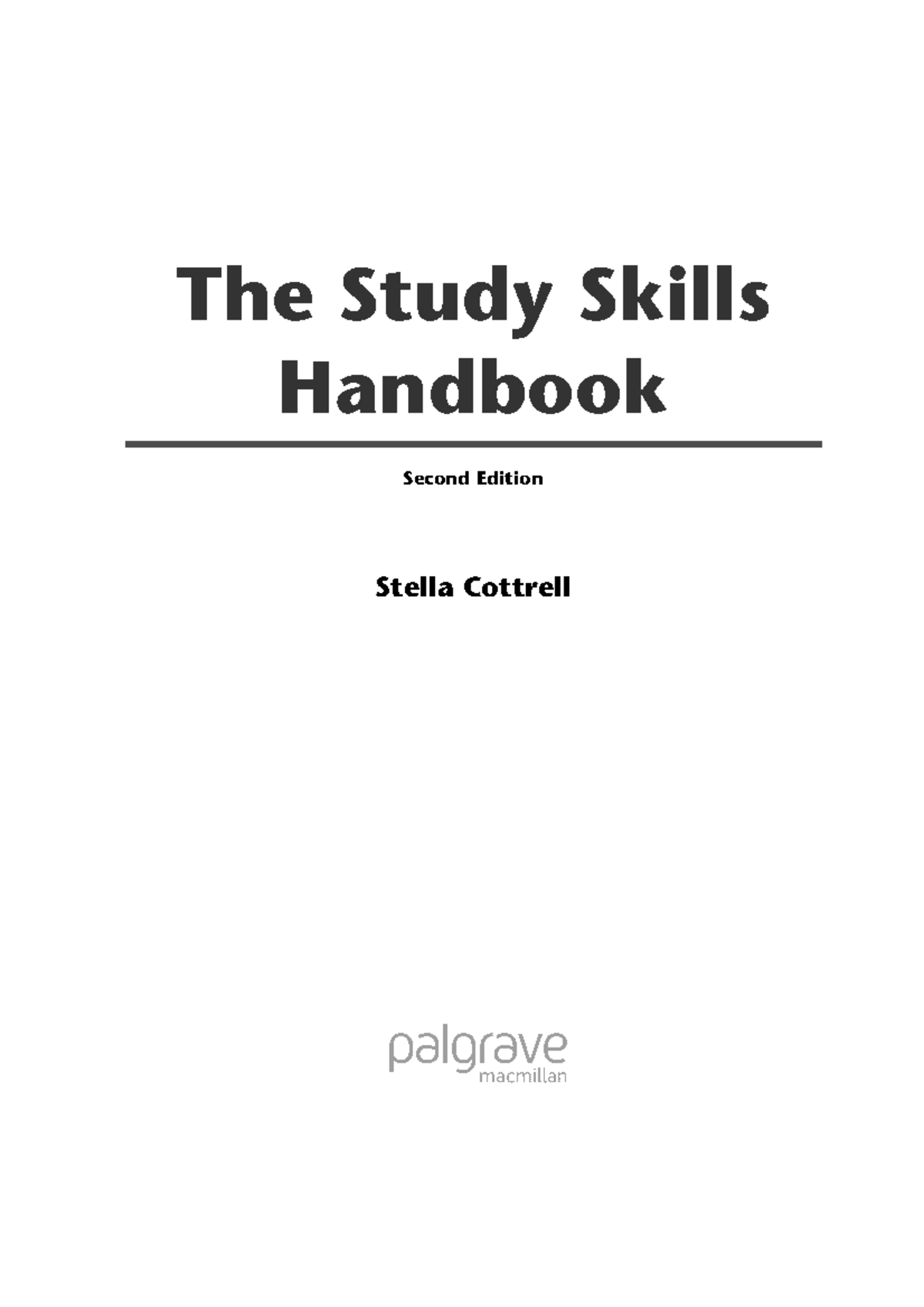 The Study Skills Handbook Second Edition Stella Cottrell Stella ...